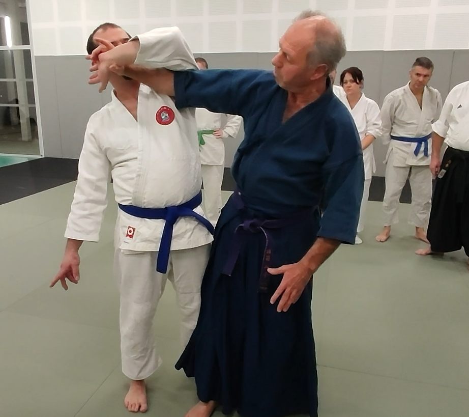 Technique mochimawari sur saisie arrière - Cercle Étudiants Arts Martiaux Traditionnels